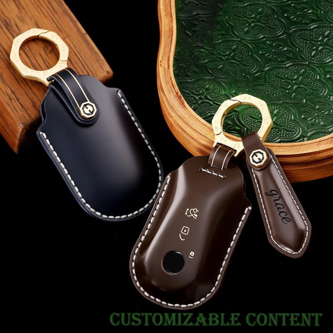 Bespoke Handmade Cowhide Key Fob Cover for Mercedes Benz C S GLC Gle ...