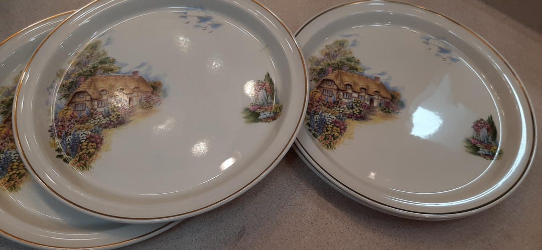 Vintage Arklow Pottery Ireland Studio Kraft Cottage Dinner Plates 4 - Etsy
