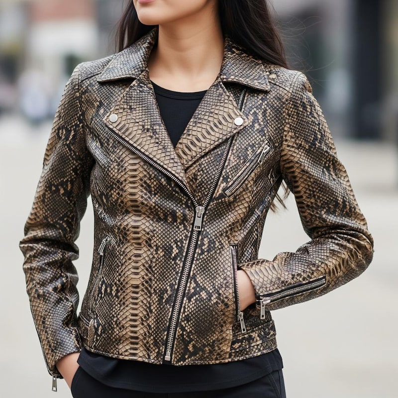Snakeskin Jacket Woman - Etsy UK