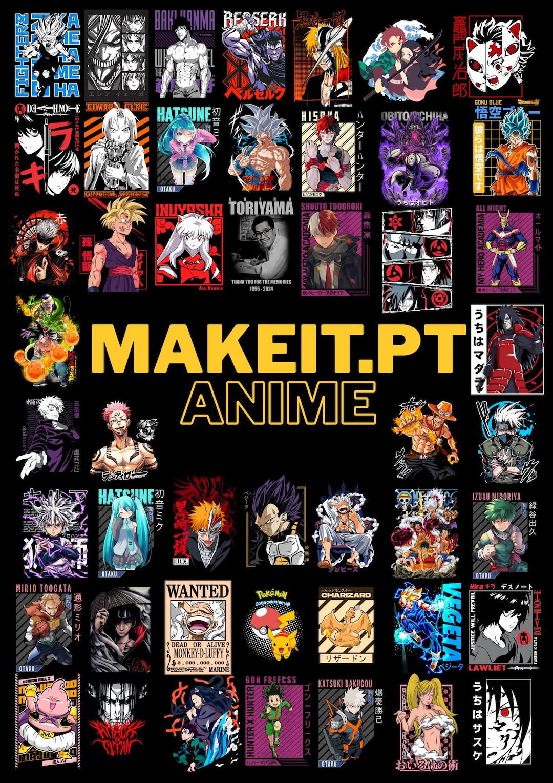 Pacote 4500+ Designs de Anime Digitais | Arquivos Editáveis & Prontos a ...