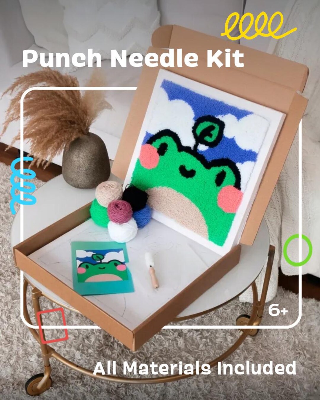 Kids Punch Needle Craft Kit: Beginner DIY Rug, Ages 6+ - Etsy