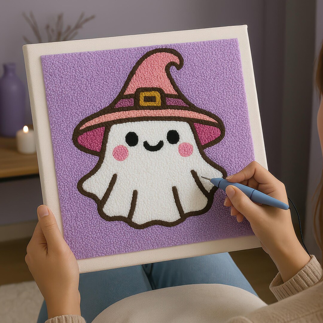 Halloween Ghost Punch Needle Kit for Kids: Beginner Craft Kit - Etsy