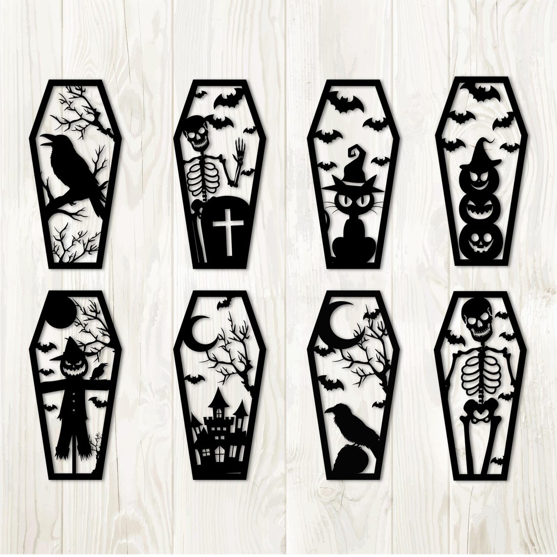 Halloween Coffin SVG Bundle: Spooky Laser Cut Files (digital Download ...