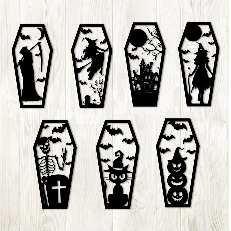 Halloween Coffin SVG Bundle: Spooky Laser Cut Files (digital Download - Etsy