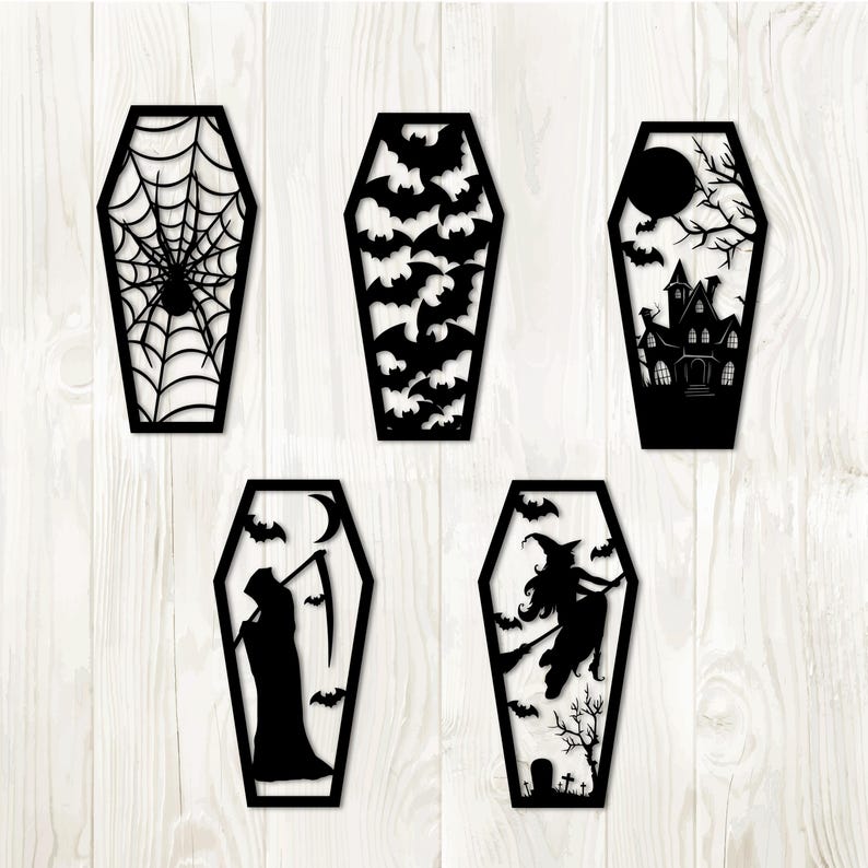 Halloween Coffin SVG Bundle: Spooky Laser Cut Files (digital Download - Etsy