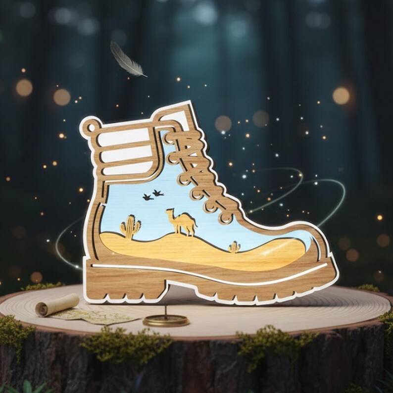Hiking Boot Ornament, Hiking Boot Svg, Hiking Lover Decor, Camping ...