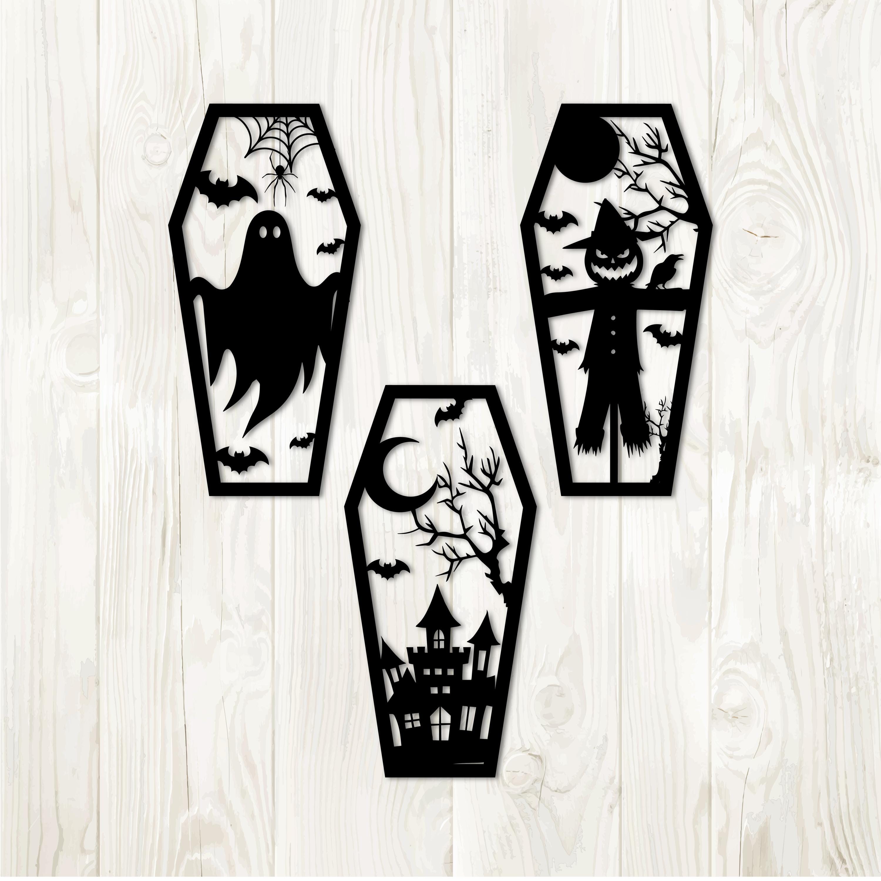 Halloween Coffin SVG Bundle: Spooky Laser Cut Files (digital Download ...