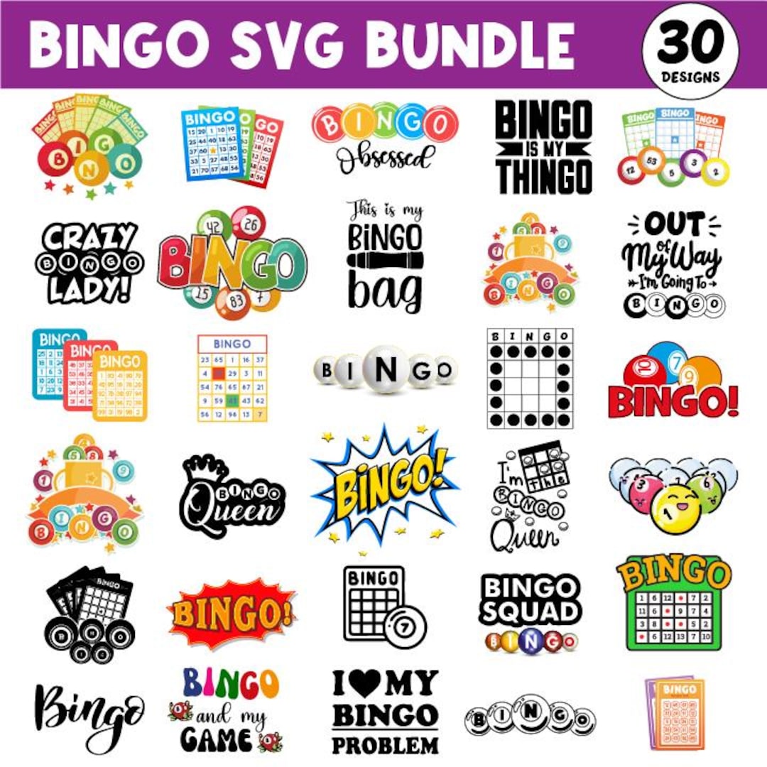 30 Bingo Games Svg, Bingo Lady Svg, Bingo Cup Svg, Bingo Quotes Shirt ...