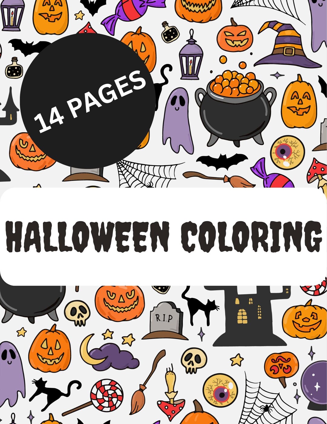 Spooky Halloween Digital Coloring Book - Etsy
