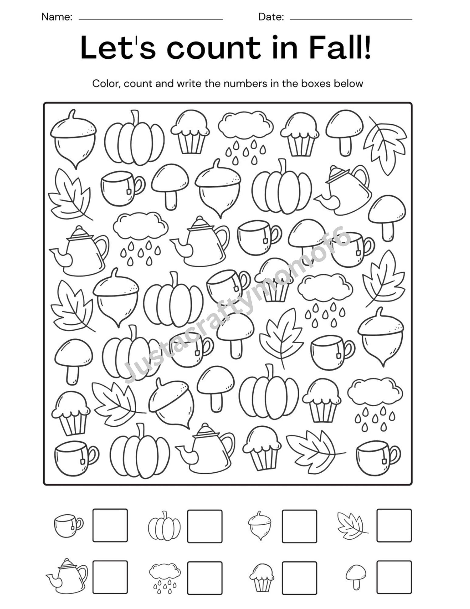 Fall Activity Worksheets for Kids | 5-page Printable Bundle | Autumn ...
