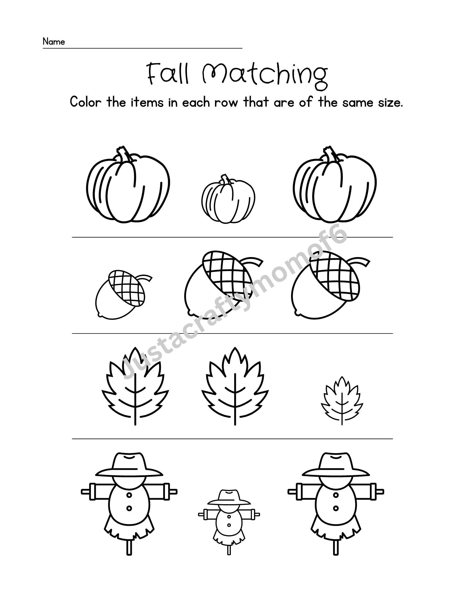 Fall Activity Worksheets for Kids | 5-page Printable Bundle | Autumn ...