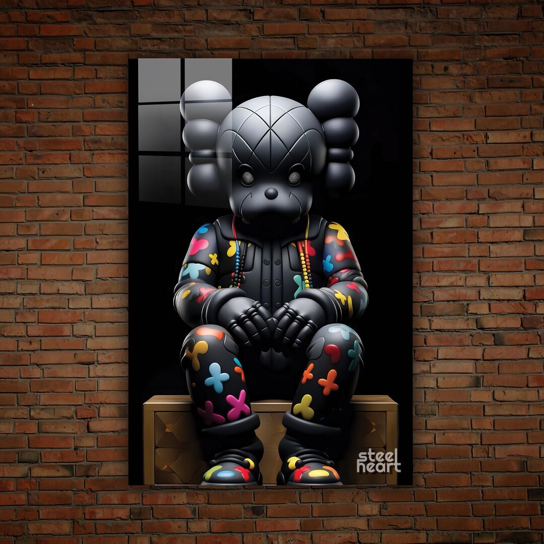 Colorful Kaws Inspired Figure – Modern Pop Art Metal Wall Art | Street ...