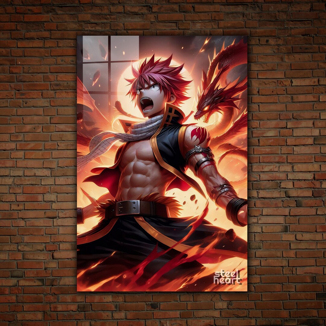 Fire Dragon Slayer Metal Wall Art | Epic Anime Manga Decor - Etsy