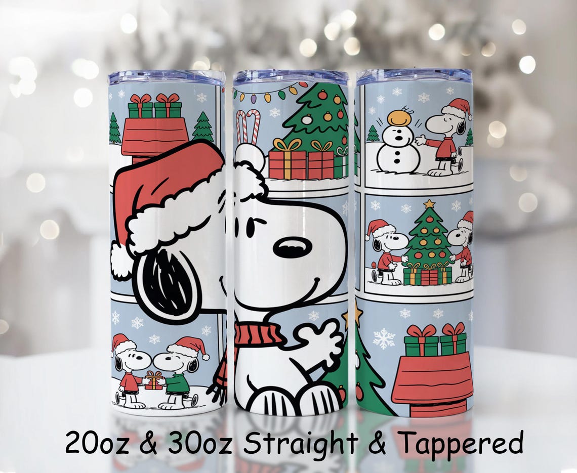 Christmas Snoopy Tumbler Wrap | Holiday Comic Art PNG - Etsy