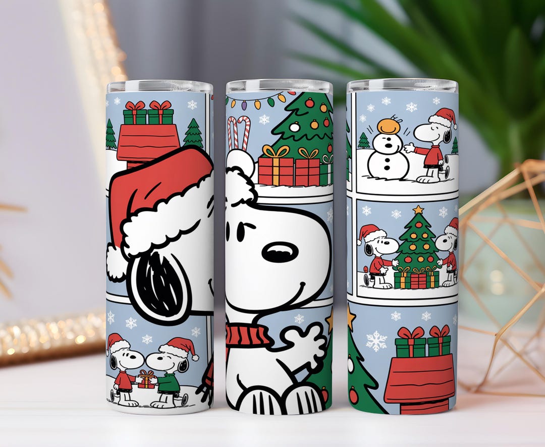 Christmas Snoopy Tumbler Wrap | Holiday Comic Art PNG - Etsy