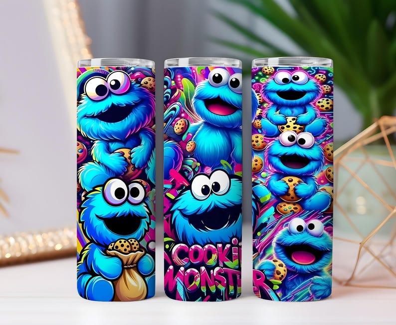 Cookie Monster Tumbler Wrap | 20oz Sublimation Design | Fun and ...