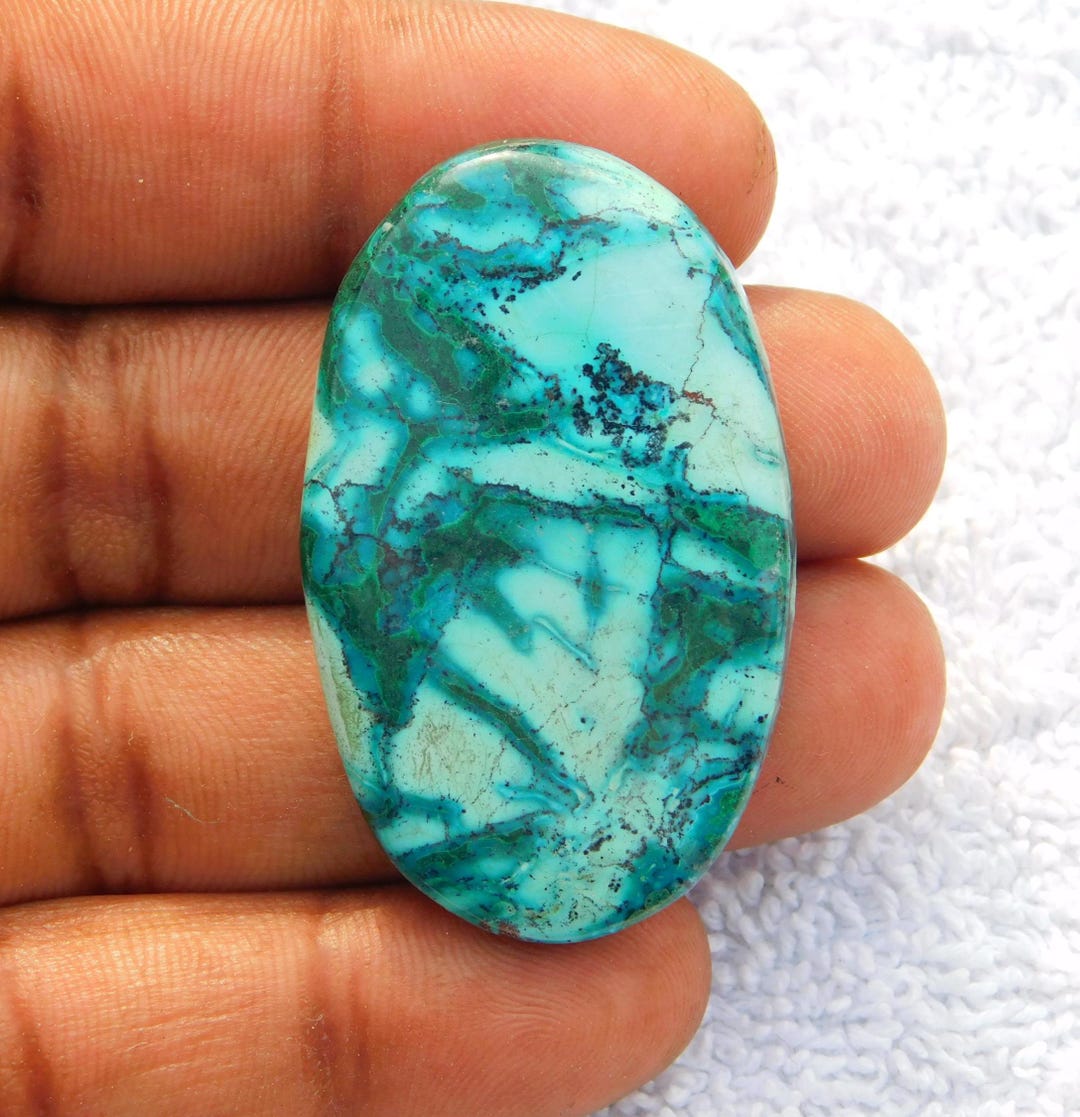 Blue Azurite Diopside Cabochon: Natural Gemstone Pendant, 50 Ct #65 - Etsy