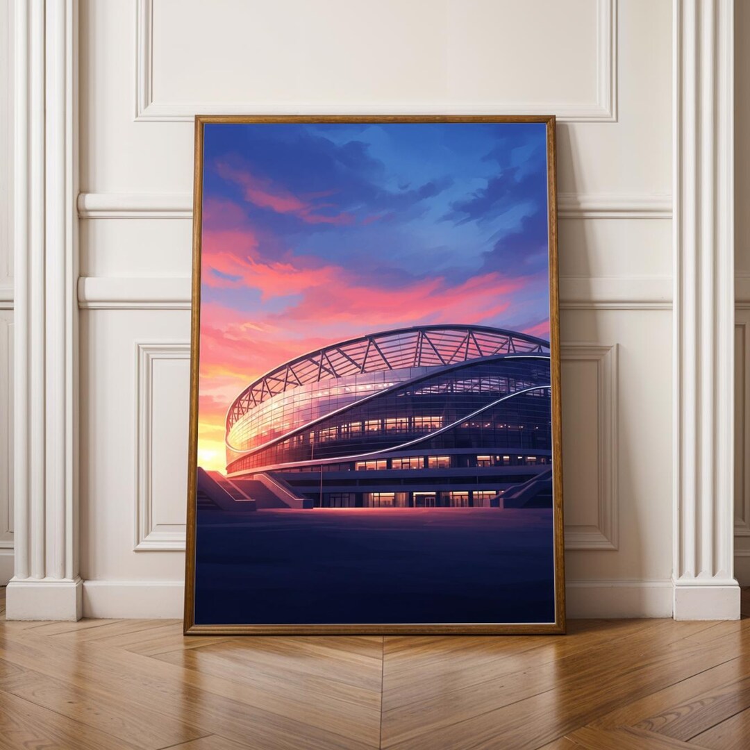 Tottenham Hotspur Stadium Poster – Pink, Orange and Blue Art ...