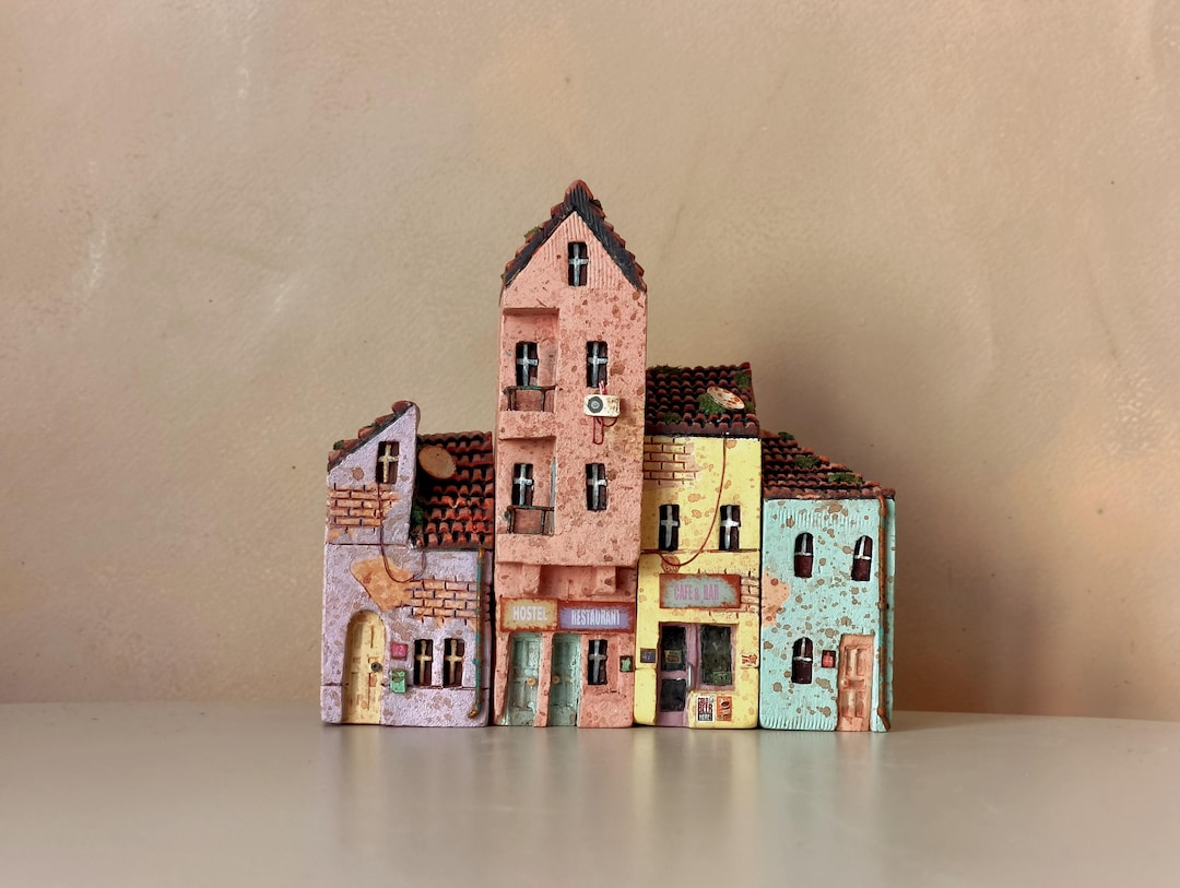 Handmade Miniature Village Houses – Collectible Ceramic Art Decor - Etsy