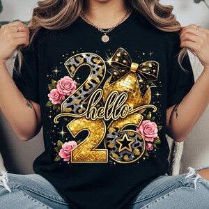 Hello 26 Birthday PNG, Leopard Print, Glitter Sequin Design (digital ...