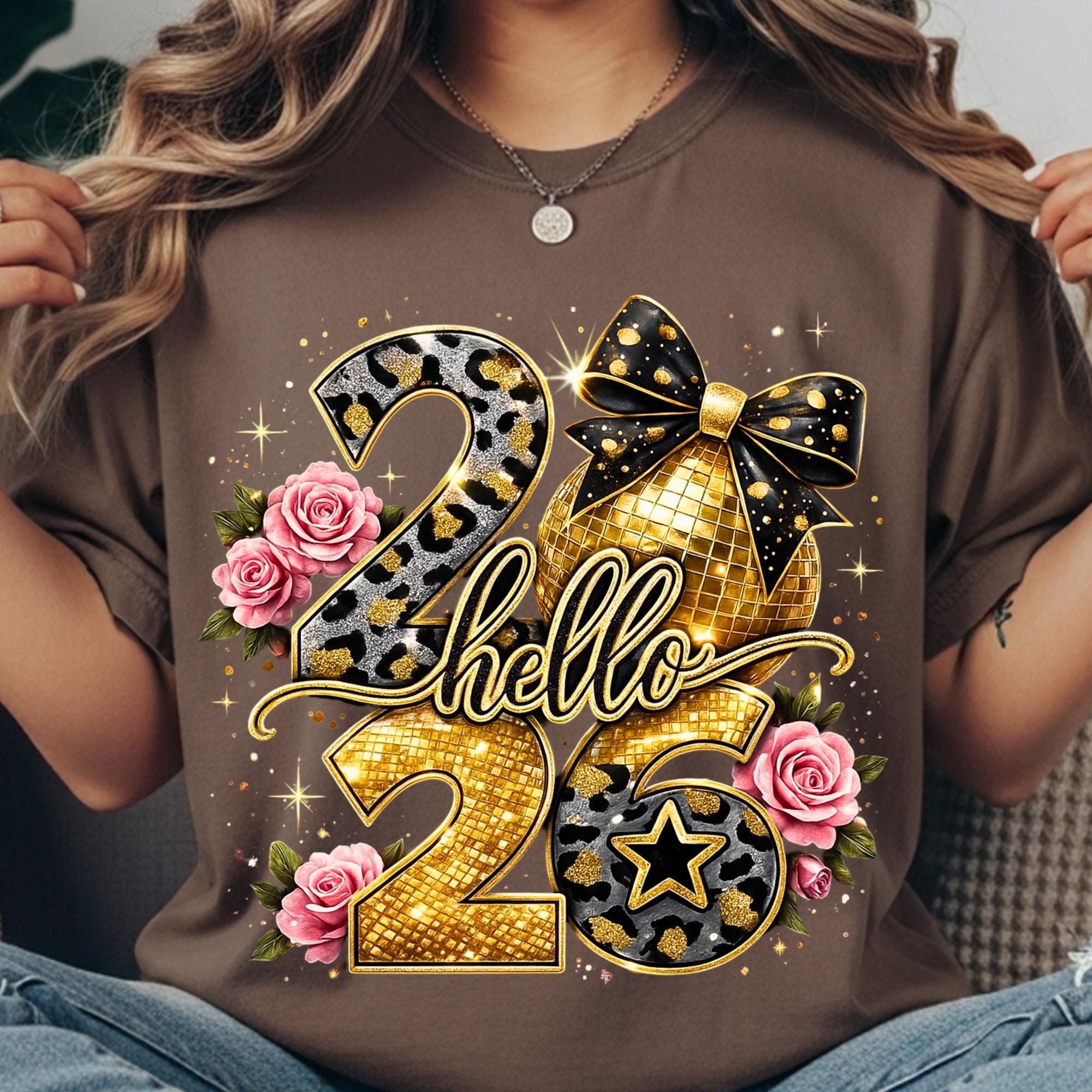 Hello 26 Birthday PNG, Leopard Print, Glitter Sequin Design (digital ...