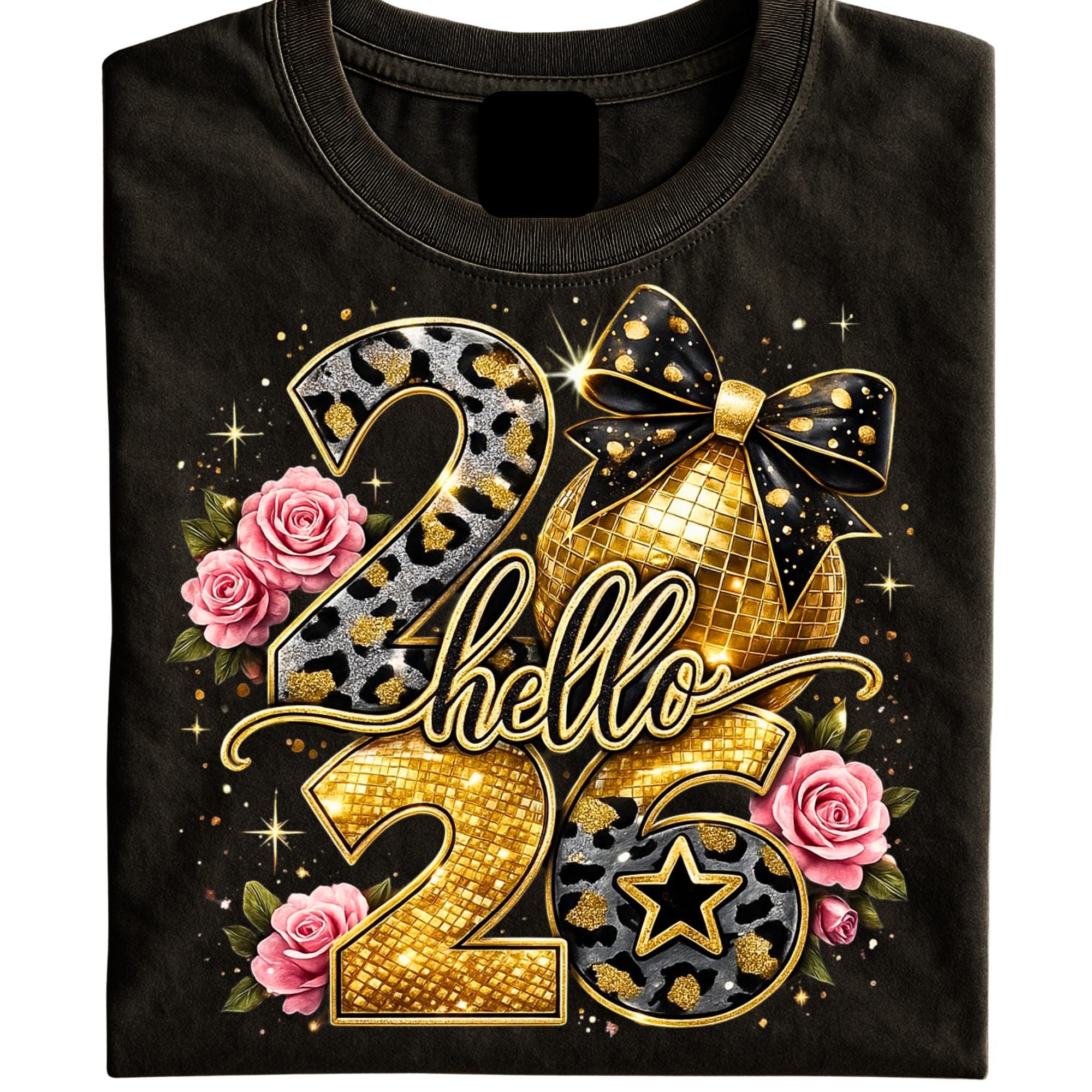Hello 26 Birthday PNG, Leopard Print, Glitter Sequin Design (digital ...
