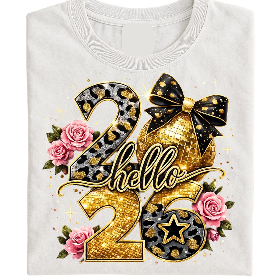 Hello 26 Birthday PNG, Leopard Print, Glitter Sequin Design (digital ...