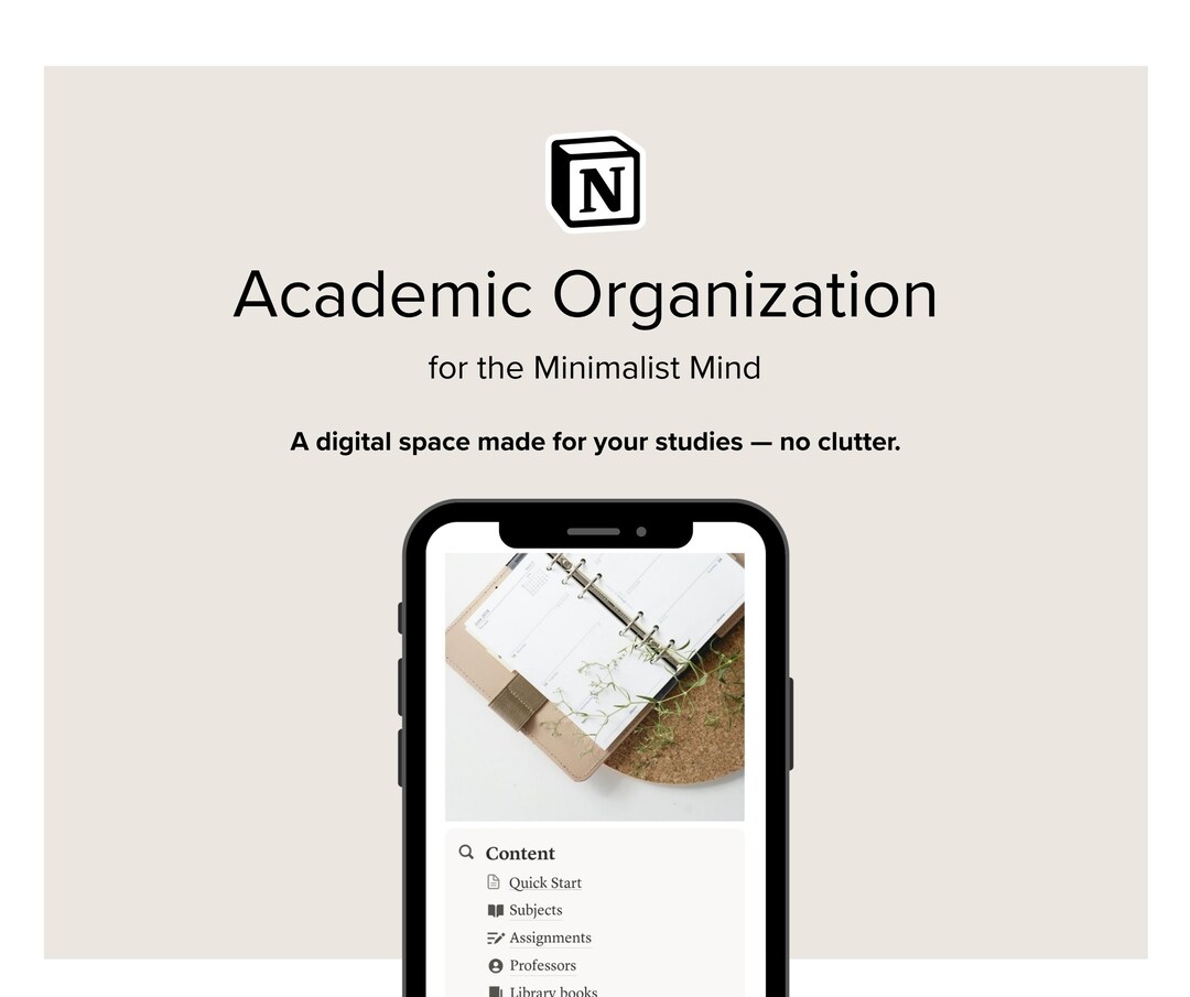 Academic Organization for the Minimalist Mind | Notion Template | Study ...