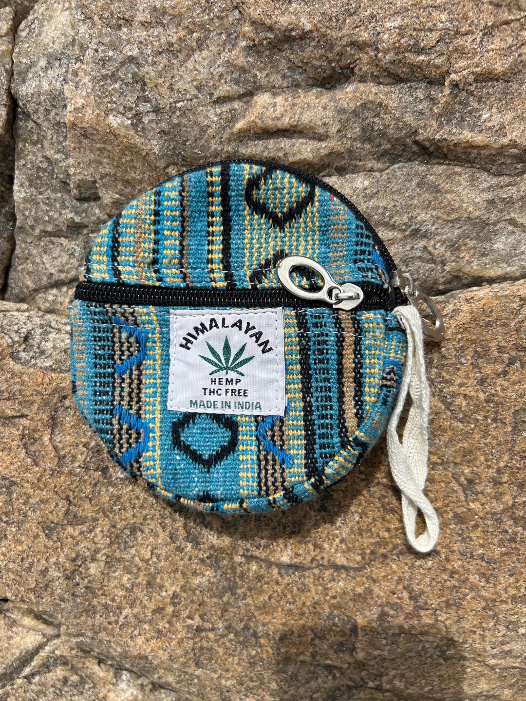 Hemp Cotton Boho Coin Pouch Small Purse Hemp Coin Pouch Round Circle ...