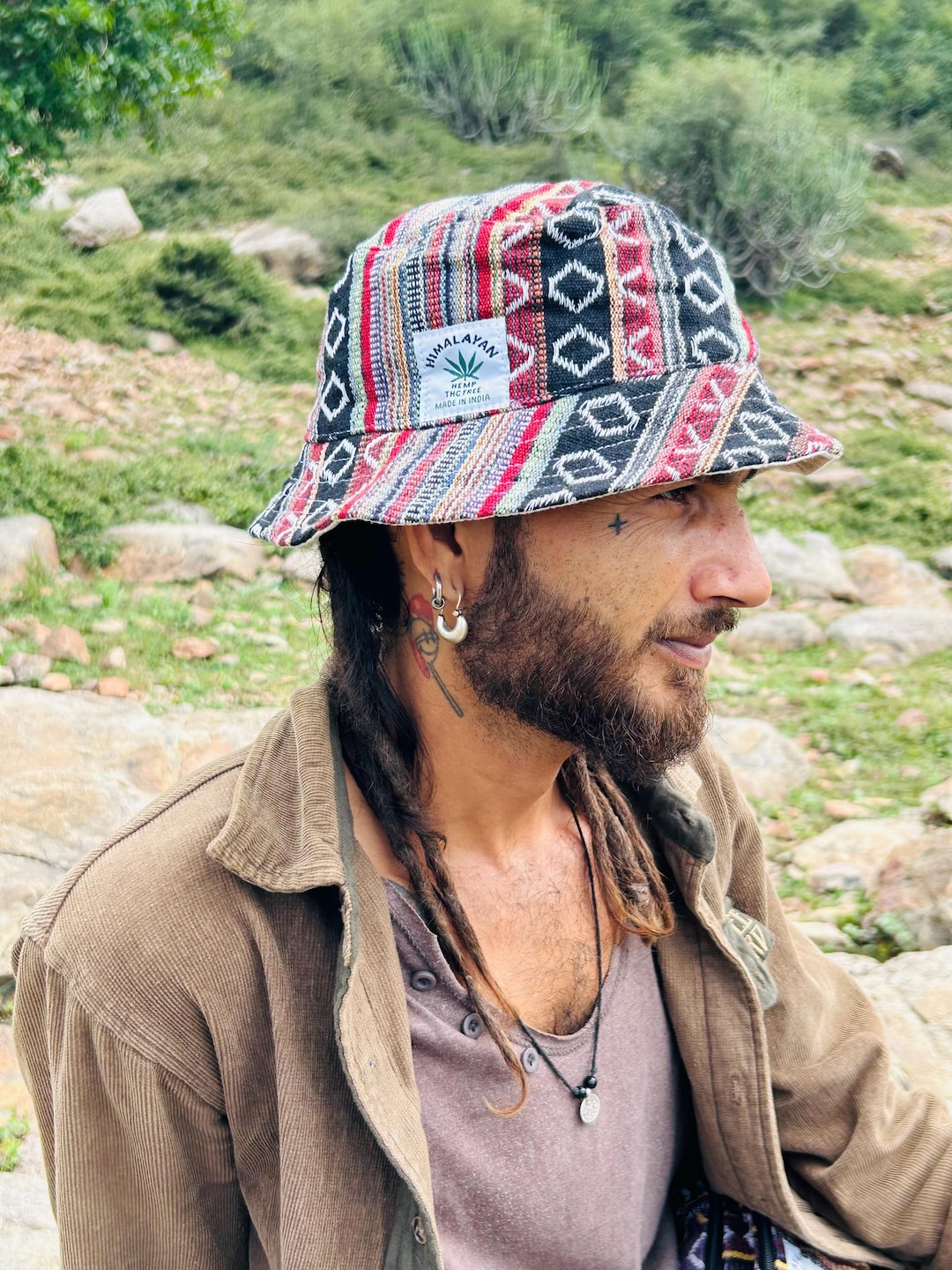 Bohemian Cotton Hemp Unisex Hat Cap Bohemian Hemp Hat Festival Hat ...