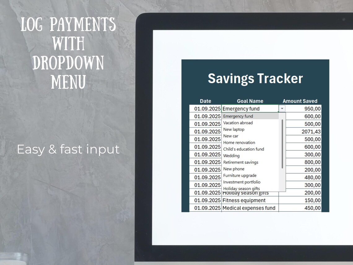 Savings Tracker Spreadsheet Excel | Budget & Finance Planner | 16 Goals ...