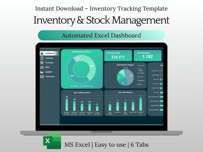 Inventory Tracker Excel Template, Small Business Inventory Management ...