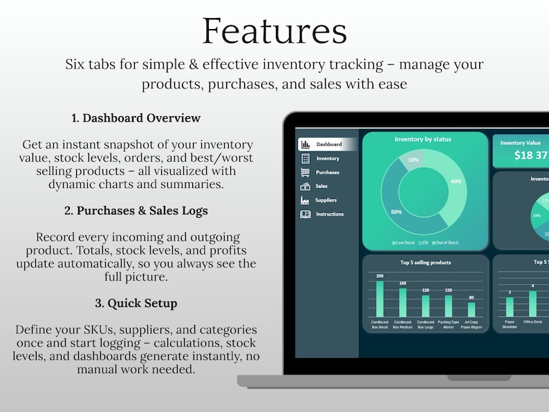 Inventory Tracker Excel Template, Small Business Inventory Management ...