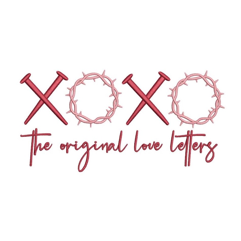 XOXO Crown of Thorns Ans Nails Religious Christian Machine Embroidery ...