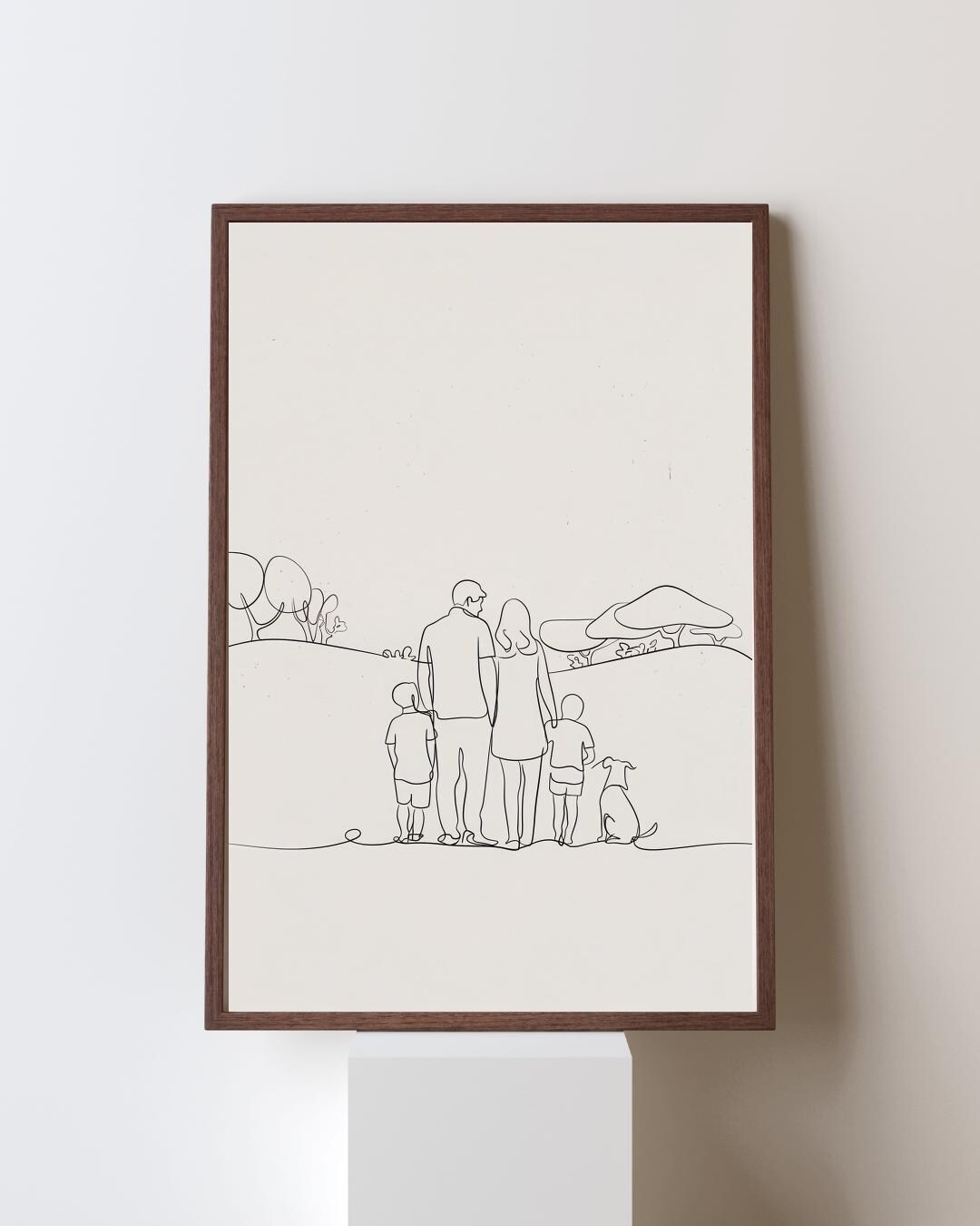 Family & Nature Line Art Print | Peaceful Living | Minimal Floral ...