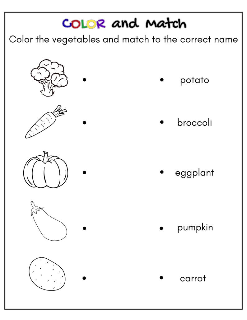 Color and Match Printable Coloring Book | Fun Educational Activities ...