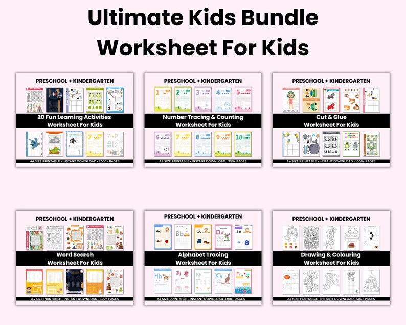 Preschool & Kindergarten Worksheets Mega Pack | 5000+ Pages Printable ...