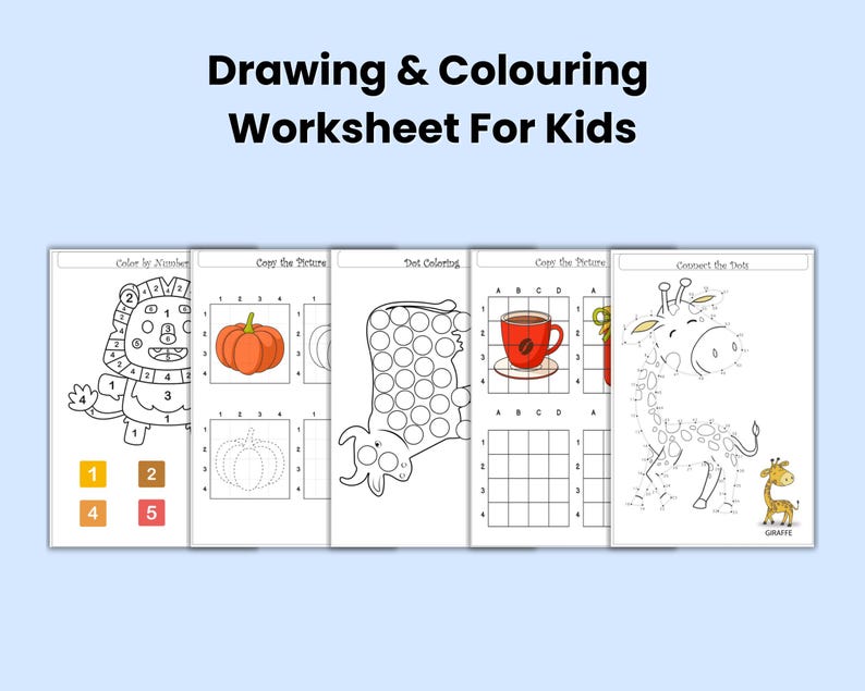 500+ Drawing and Coloring Worksheets: Preschool Kindergarten Activity ...