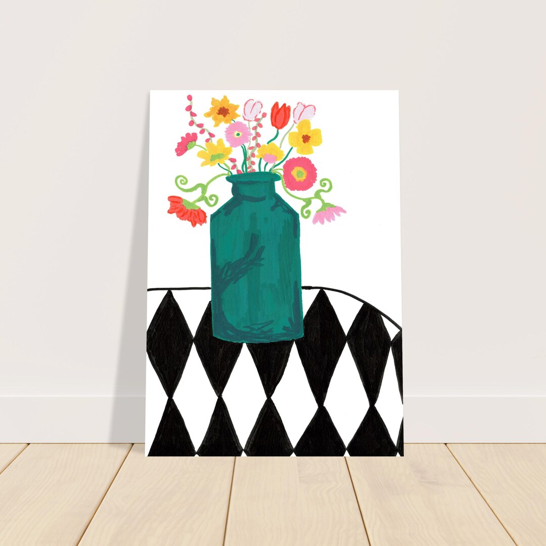 Turquoise Flower Vase DIGITAL DOWNLOAD - Etsy