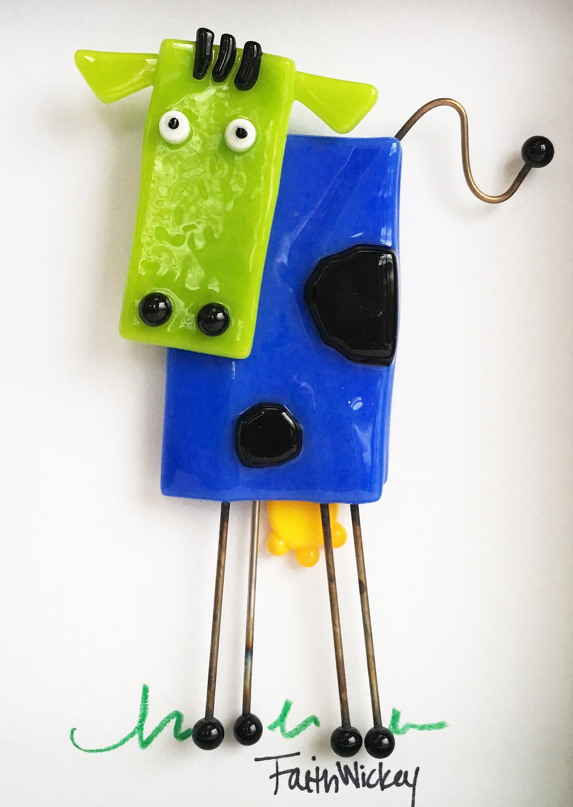 Whimsical Fused Glass Cow Shadowbox Picture - Etsy