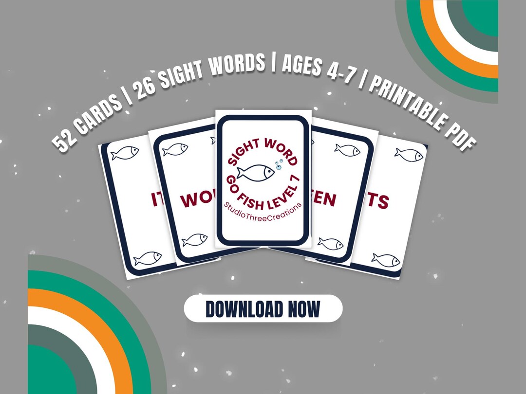 Sight Words Go Fish Printable | Reading Fluency Card Game for ...