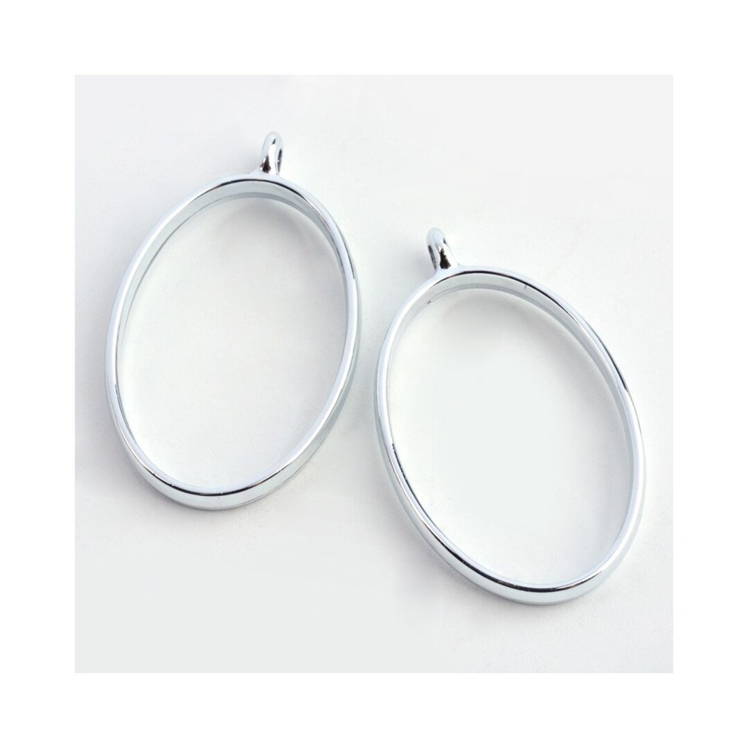 4pcs Open Back Oval Bezel Pendant for Resin Crafting 39x23mm - Etsy