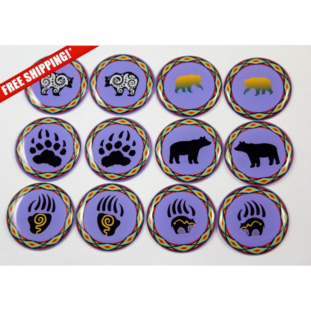 Powder Blue Bears 12pcs One Inch Round Epoxy Cabochon Beading Focal ...