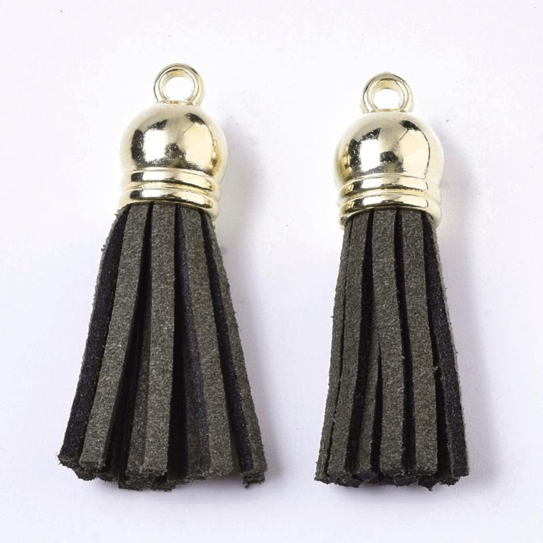 10pc Faux Suede Tassels 35x10mm - Olive - Etsy