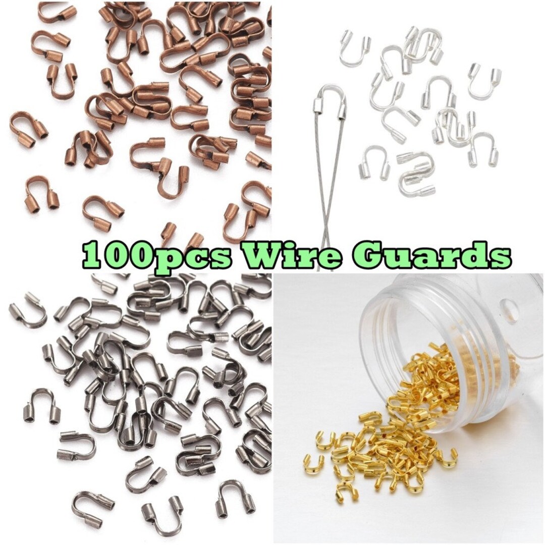 100pcs Wire Guardian and Protectors Jewelry Making, You Choose Silver ...