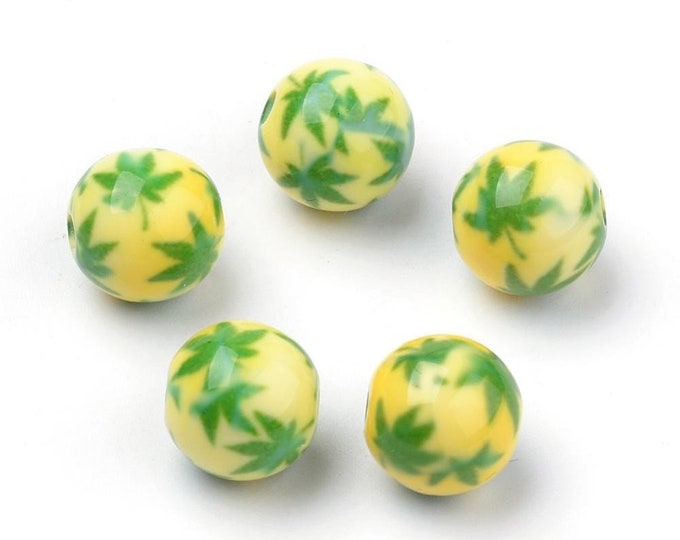 Acrylic Hemp Cannabis Pot Leave Beads, 10mm, 20pcs - Etsy