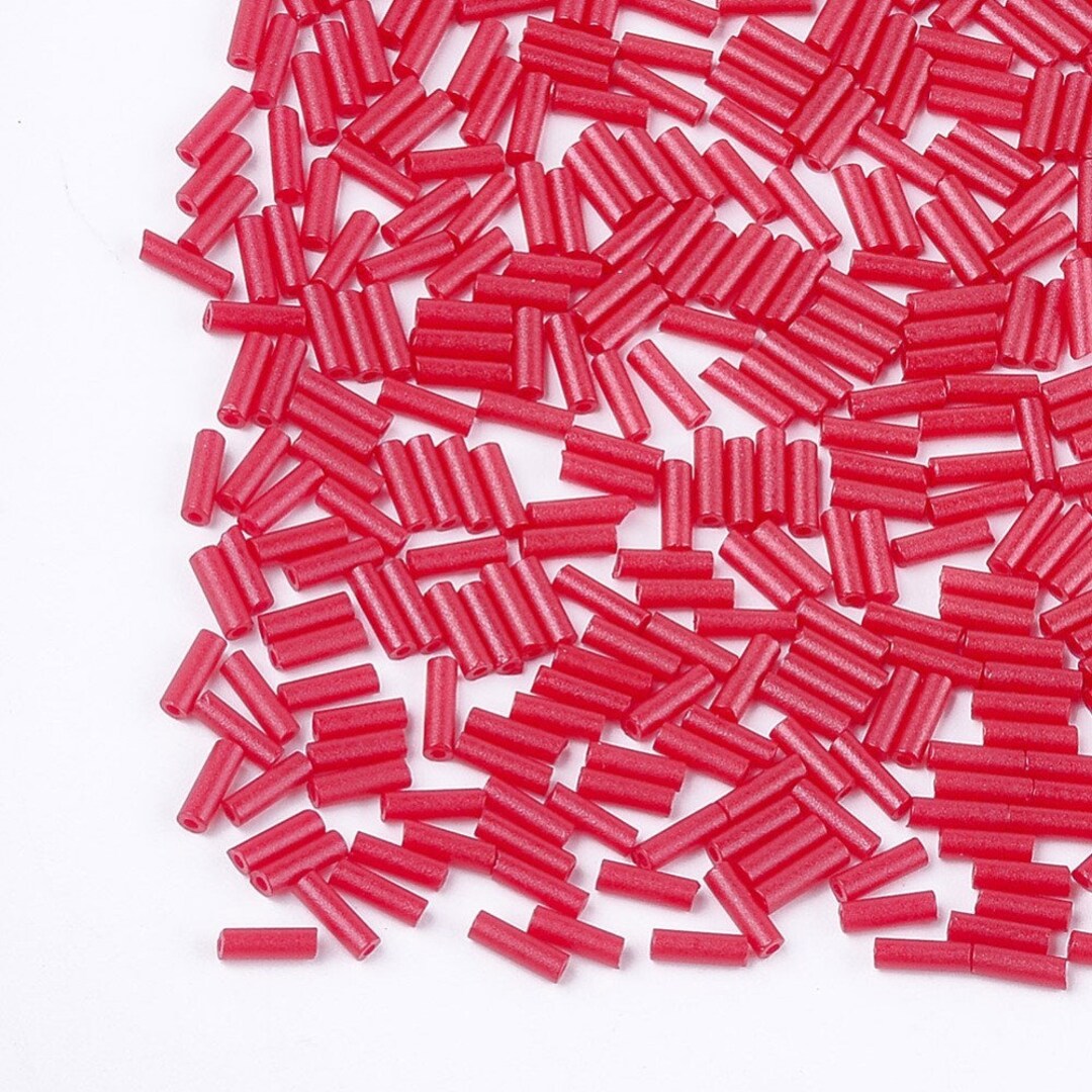 6mm Glass Bugle Beads: Crimson Red 20g - Etsy