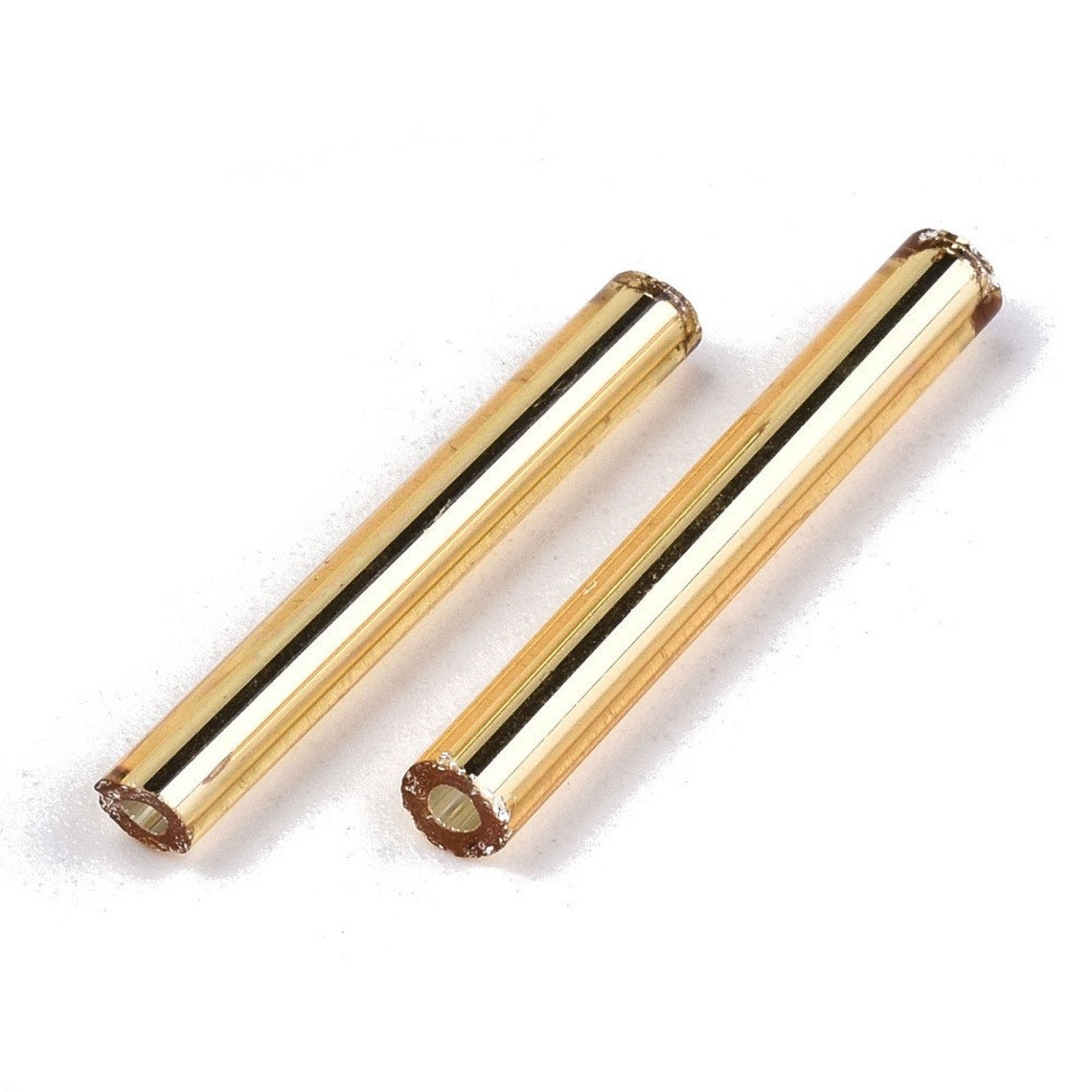 20mm Metallic Gold Glass Bugle Beads 20grams - Etsy