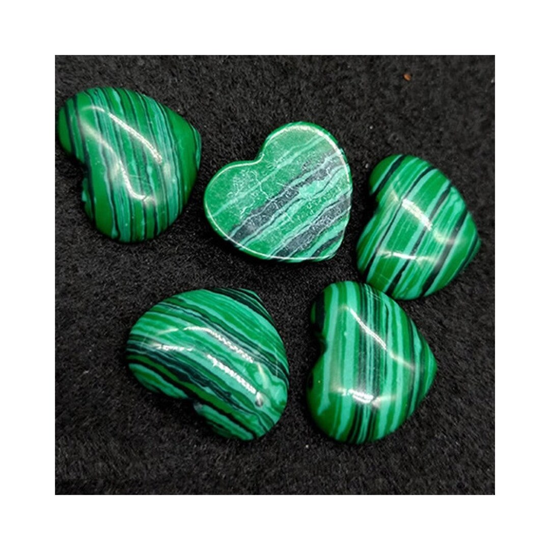1pc Natural Malachite Flat Back Heart Cabochons 18x15mm - Etsy