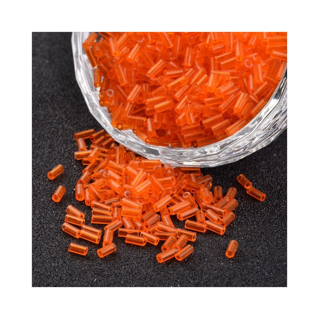 5mm Glass Bugle Beads: Transparent Orange - 20g - Etsy